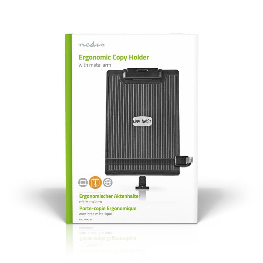 Ergonomisk dokumentholder - Sort - Køb på 24hshop.dk